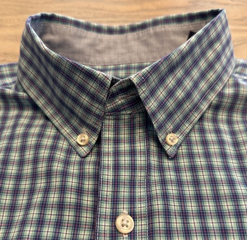 CHAPS Easy Care Blue Plaid Short Sleeve Shirt Mens Size XL Button Up | eBay