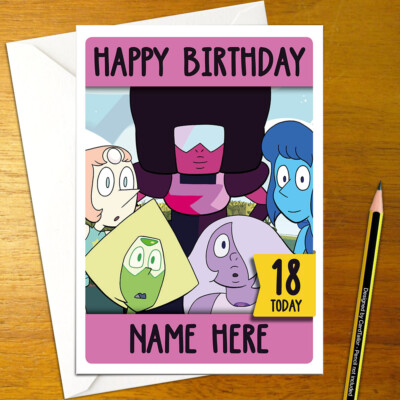 STEVEN UNIVERSE Personalised Birthday Card - crystal gems garnet ...