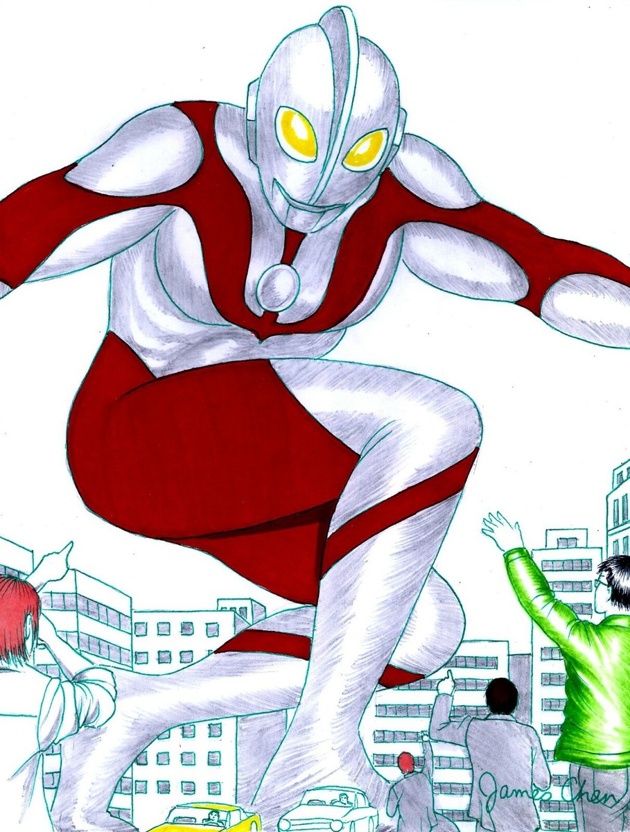 Arte Original Do Ultraman Bandai Original UAF Ultraman Ultrawoman