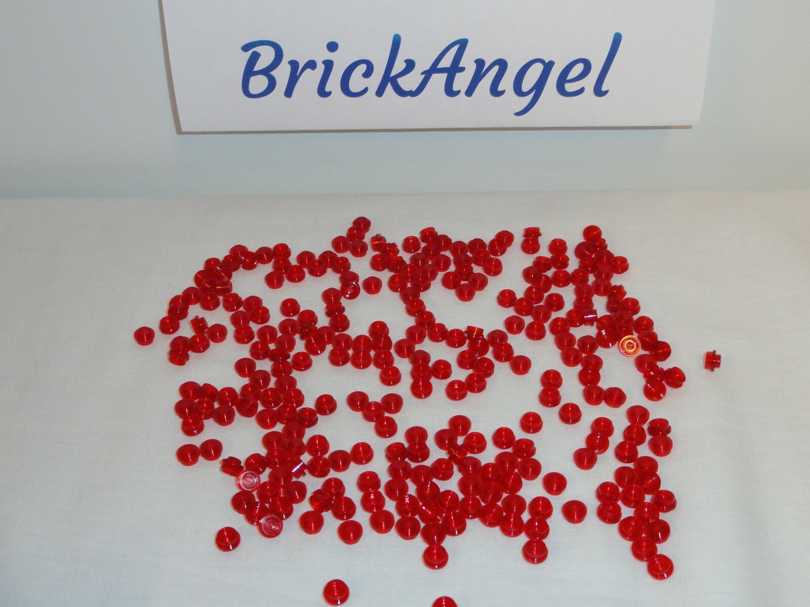 NEW LEGO X500 Translucent Red 1x1 Round Plates Caps Dots Bricks 4073 | eBay