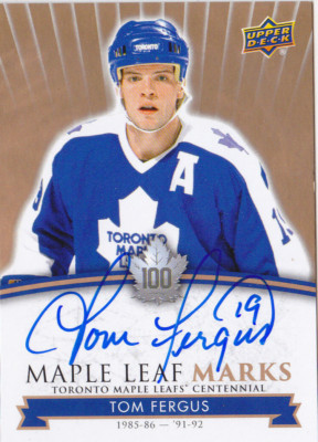 2017 Toronto Maple Leafs Centennial Tom Fergus Auto Marks Autograph 17 ...