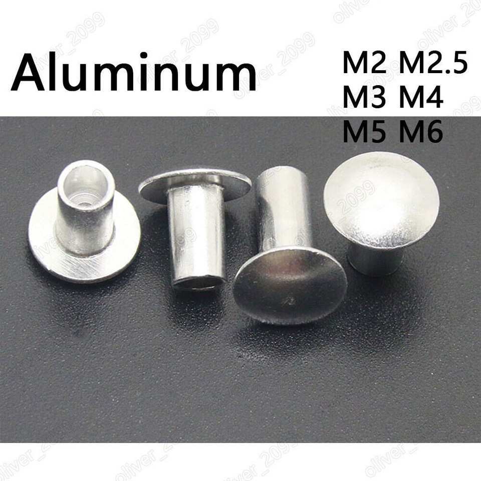 Aluminum Oval Head Semi Tubular Rivets M2 M2.5 M3 M4 M5 M6 | eBay