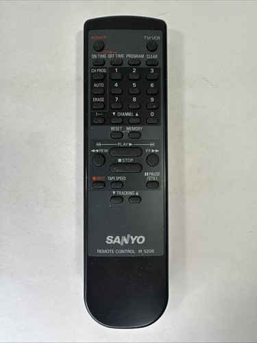 OEM Sanyo IR-5206 VCR Remote Control Replacement VHR5206 VHR5406 ...
