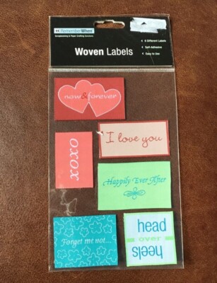 Remember When Woven Label Stickers LOVE HAPPILY EVER AFTER * | eBay