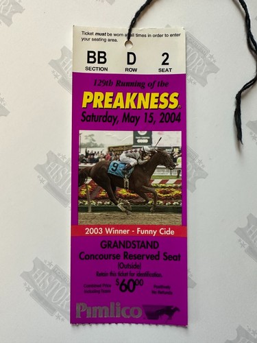 2004 129th Preakness Horse Racing Ticket Smarty Jones 5/15/04 | eBay