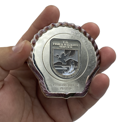 EL4-017 FWL U.S. FISH AND WILDLIFE SERVICE Sterling Silver Plated ...