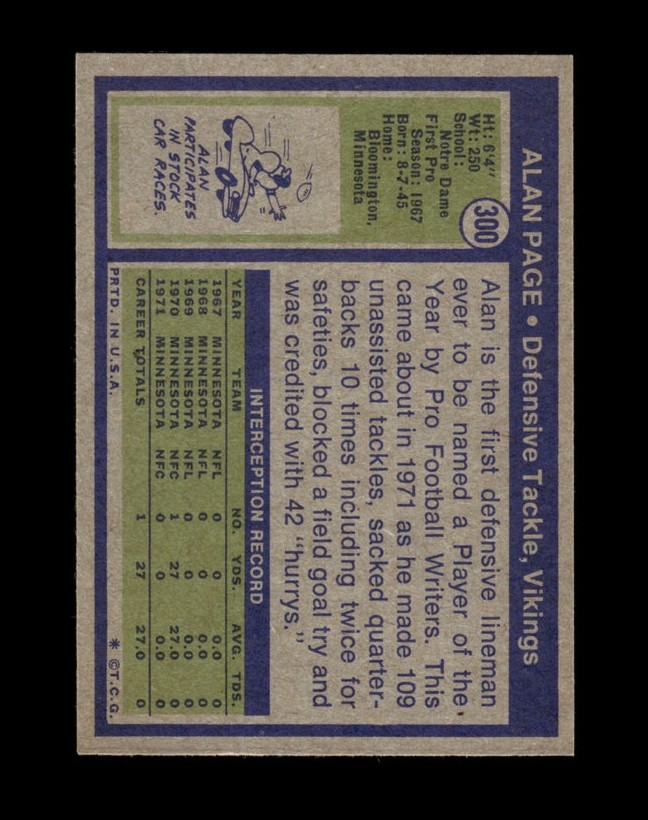 1972 Topps Set-Break #300 Alan Page EX-EXMINT *GMCARDS* | eBay