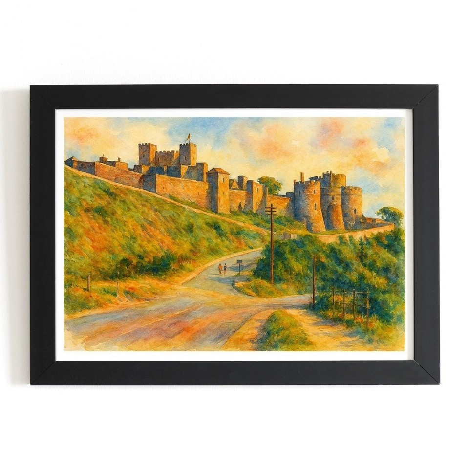 A4 PRINT - Dover Castle (a) - Vintage Art Style | eBay UK