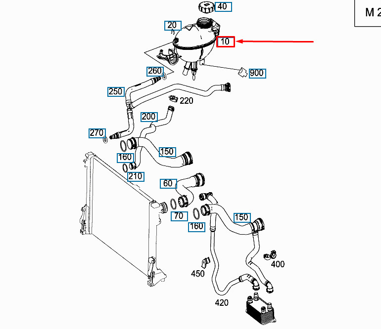MERCEDES-BENZ C W204 AMG EXPANSION TANK RESERVOIR A2045000949 NO DUTY ...