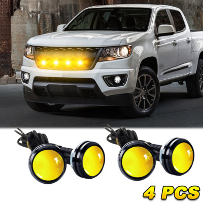 4PCS Raptor Style Amber LED Grille Lights For Toyota FJ Cruiser 4Runner ...