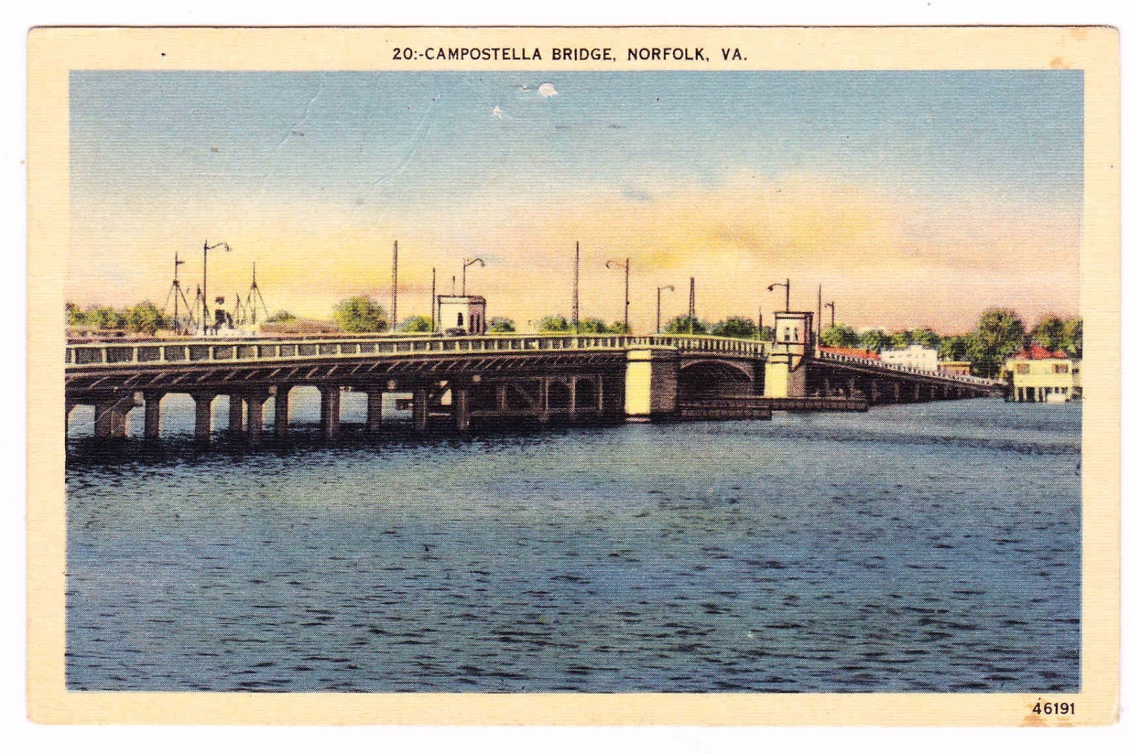 CAMPOSTELLA BRIDGE---NORFOLK VIRGINIA---1951 POSTCARD | eBay