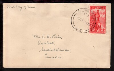 NEW ZEALAND DUNEDIN 1937 (1st OCT) HEALTH STAMP CLIMBER FIRST DAY COVER ...