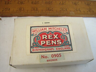 Vintage Box William Mitchell's Rex Dip Pen Nibs 0905 Bronze Calligraphy ...