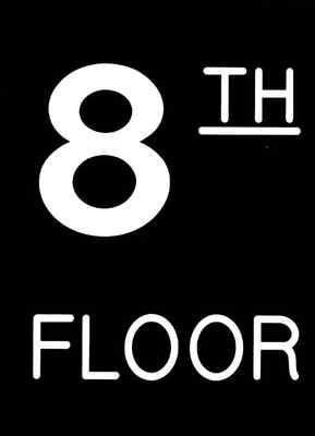 Engraved Plastic Apartment Floor Number Sign 8th - Self Adhesive-REF24 ...
