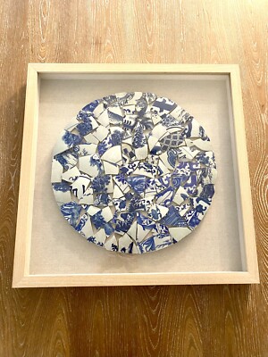 HUJI Blue Shattered Porcelain Pottery Shadow Box Wall Decor | eBay
