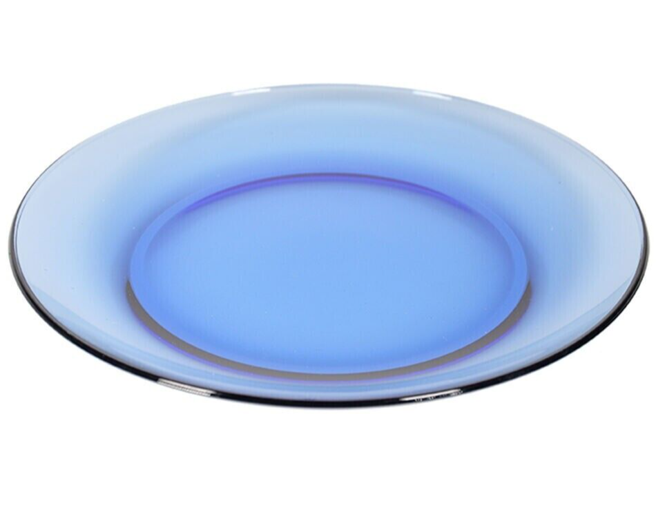 [SET OF 4] Cobalt Blue Glass Dinner Plates, Glass Plates Set, 10.5 ...