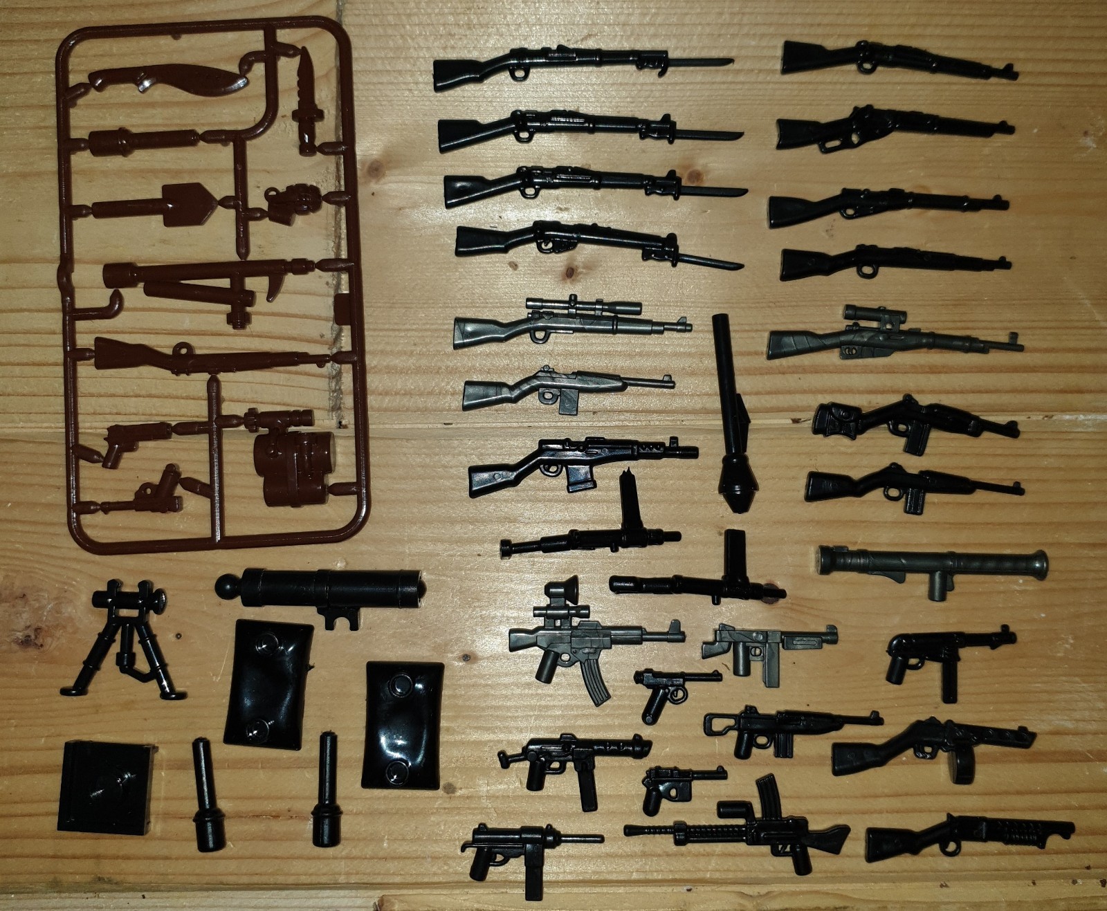 Custom WW1 WW2 50pcs Weapons Pack For minifigures. 30+ Guns + Mortar ...