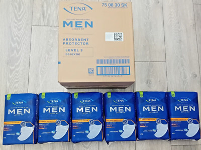 96x (6x16) Case of TENA Men Level 3, Premium Protect, High Absorbency ...