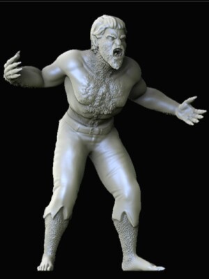 KLT Studio Miniature Wolfman Werewolf Monster DnD Pathfinder Fantasy ...