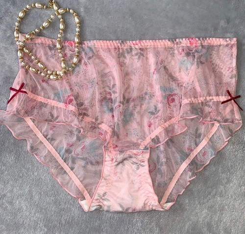 NEW SHeeR Chiffon Ruffled Panties 1X 8 Satin Bows Girly Romantic Panty ...