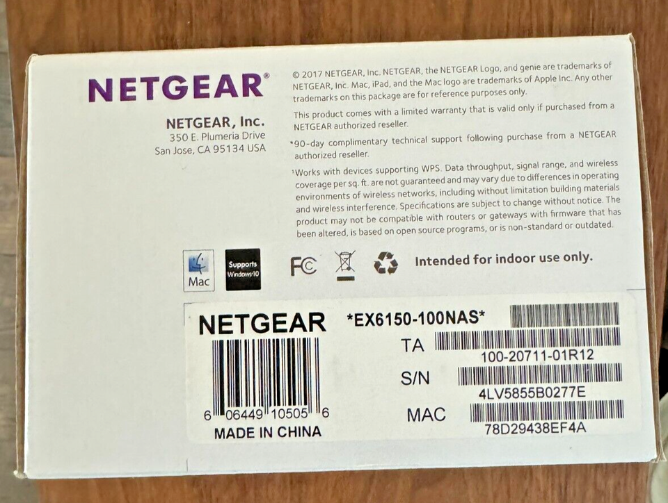 NETGEAR AC1200 Wi-Fi Range Extender Pre-Owned With Box & User Manual ...
