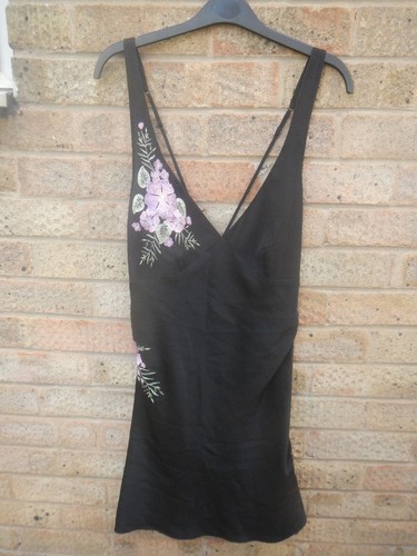 VINTAGE REGER BY JANET REGER SHORT SATIN EMBROIDED SZE 12 NIGHTY | eBay