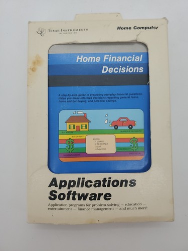 Texas Instruments Computer Software TI-99 Home Financial Decisions ...