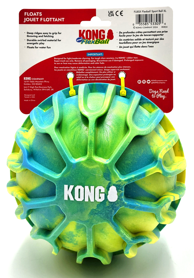 KONG Sport FlexBall XL Bouncy Floating Easy Grip Dog Fetch Toy 7.5" | eBay