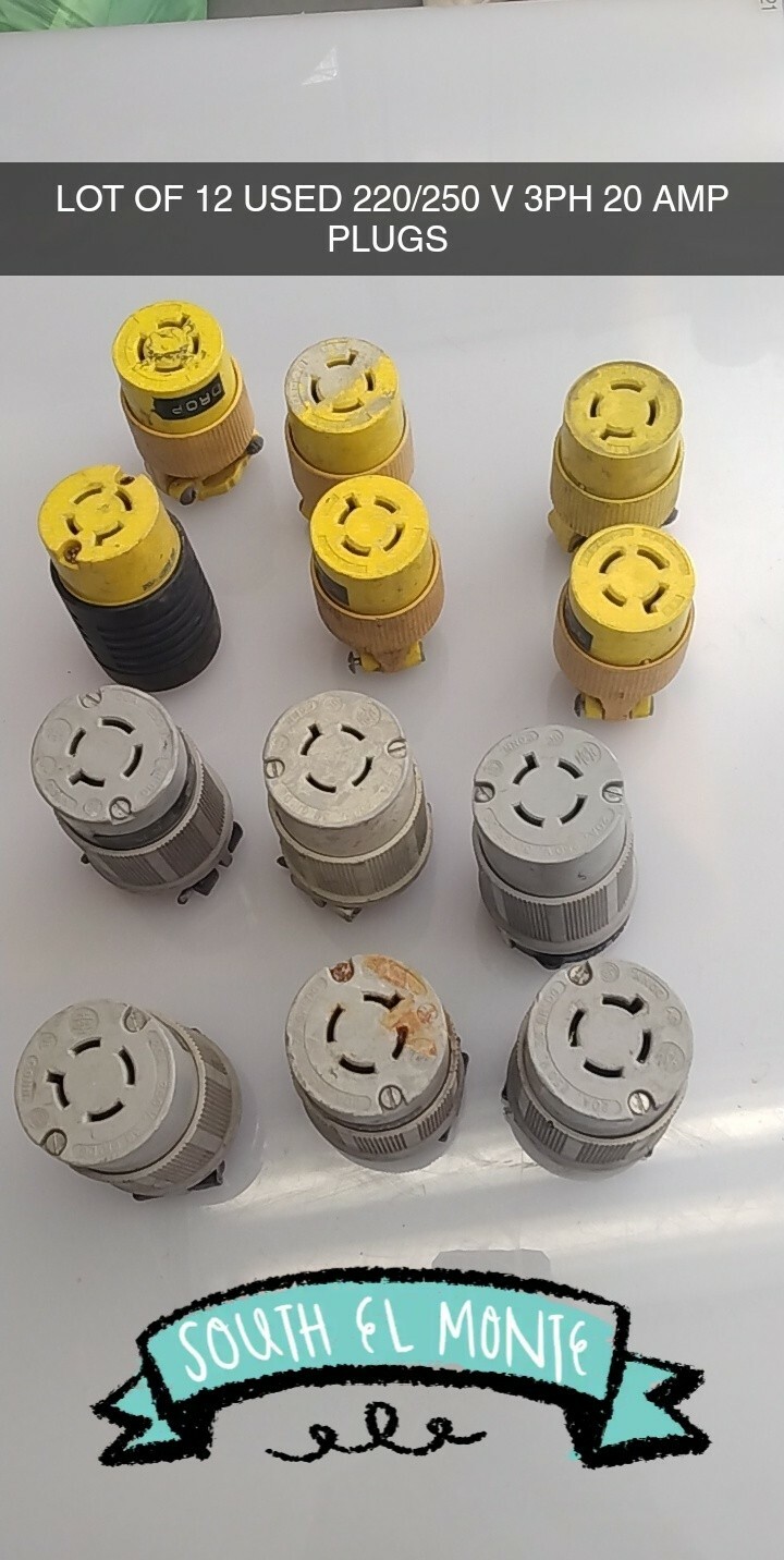 250V 3PH 20AMP PLUGS USED LOT OF 12 | eBay