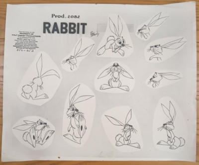 Disney's "Sleeping Beauty" 1959 RABBIT, Original Photostatic Model ...