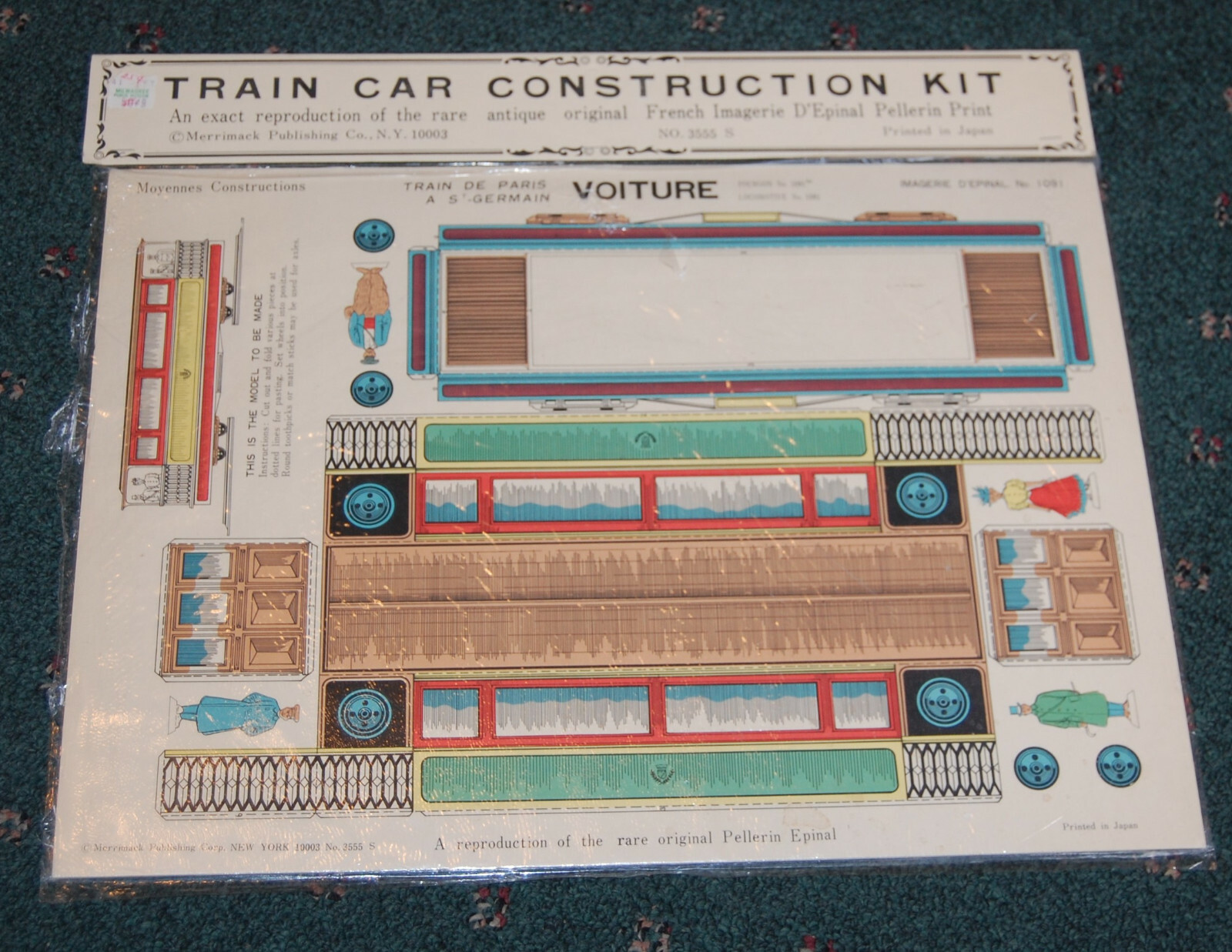 Original Punchout Train Car Construction Kit Card Stock Pellerin Epinal ...