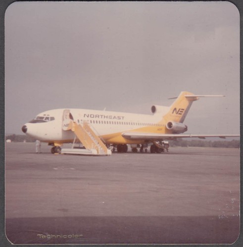 Northeast Airlines Boeing 727 ready to board passengers color snapshot ...
