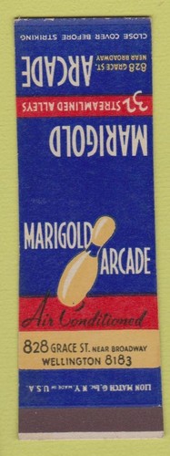 Matchbook Cover - Marigold Arcade Bowling Chicago IL SAMPLE | eBay