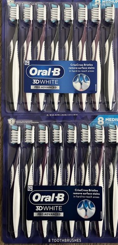 Oral-B 3D White Pro Advanced Toothbrush, Medium Bristle, 16 Total | eBay