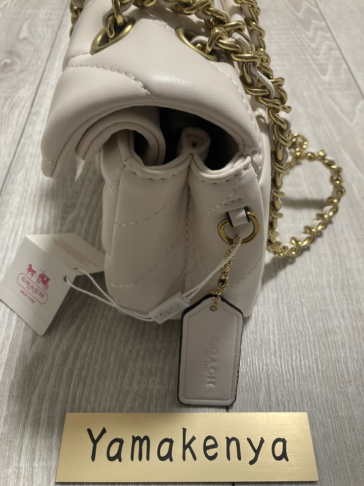 COACH CP150 Tabby 26 Leather Quilted Chain Shoulder Bag H5.5xW10.2xD3In ...