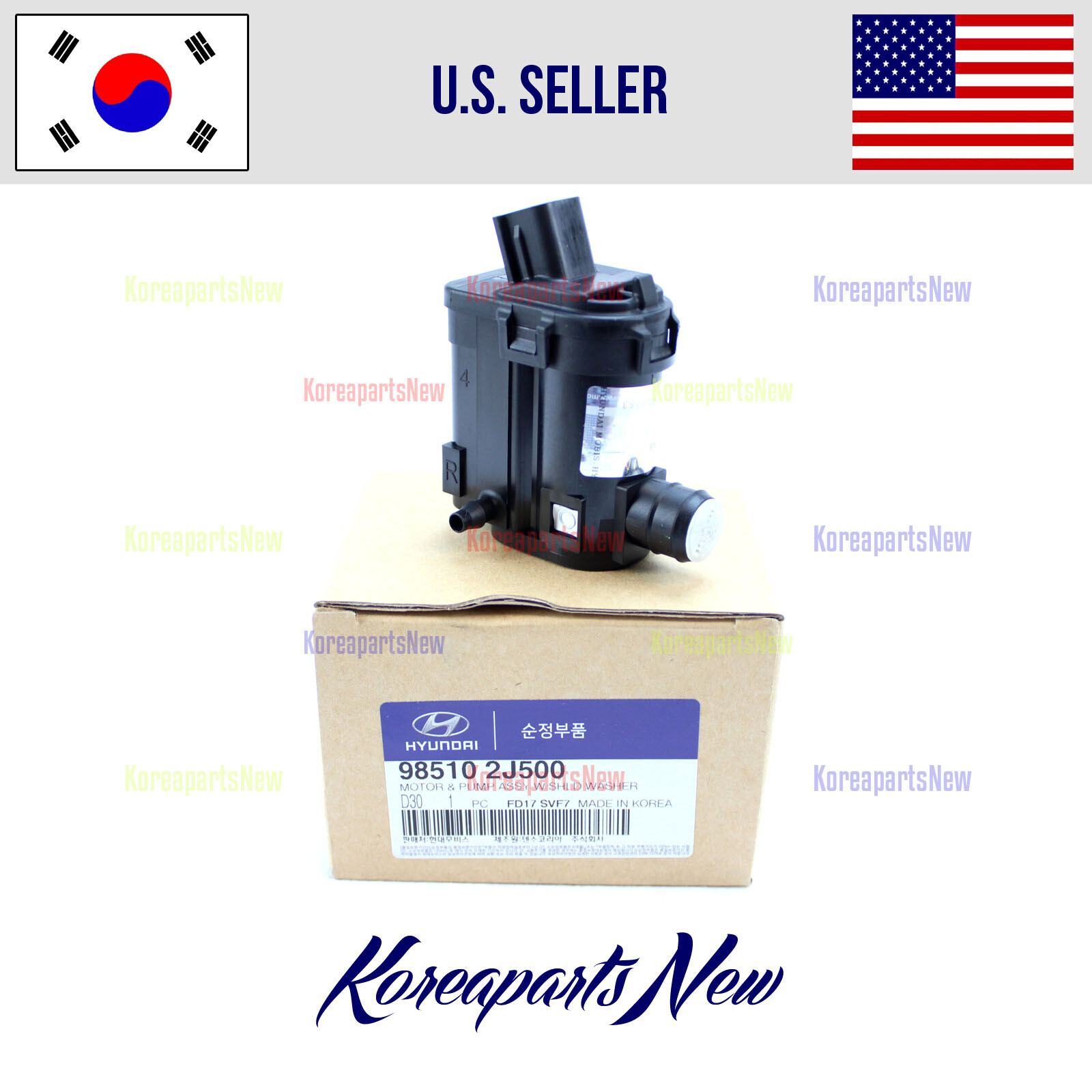 Washer Motor Pump ⭐OEM⭐ 985102J500 Soul Veloster Palisade Tucson Kona ...