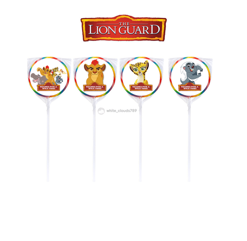 24 The Lion Guard 1.67" Disney Sticker Labels for Bag Lollipop Party ...