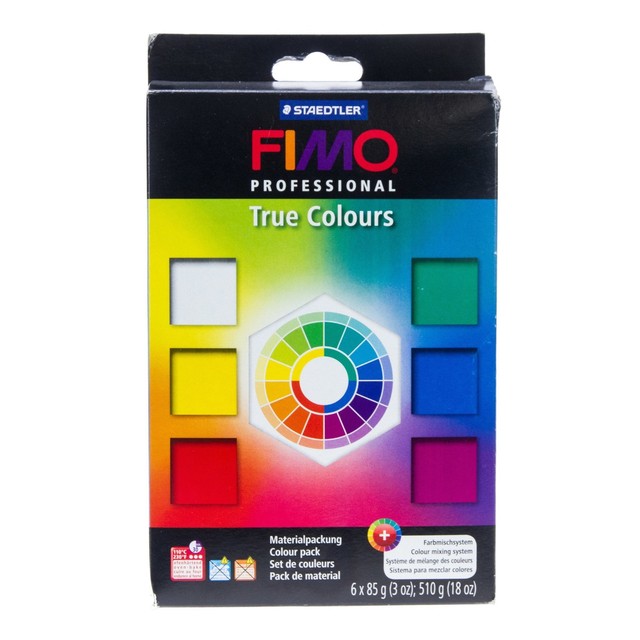 STAEDTLER FIMO Professional True Colours Oven Bake Modelling Clay Set 6 ...