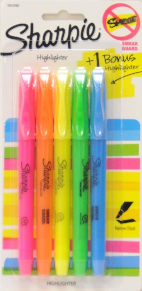 Sanford Sharpie 3 Pack Assorted Color Flourescent Pocket Highlighter ...