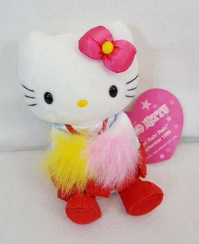 1999 Sanrio HELLO KITTY Rah Rah Rah CHEERLEADER 6" Plush Bean Bag Doll ...