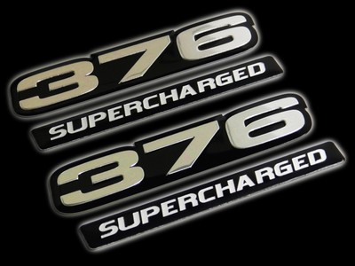 VMS 2 CHEVY 376 CI SUPERCHARGED ENGINE SMALL BLOCK ALUMINUM EMBLEM ...