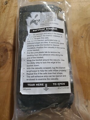 Army green SURVIVAL BLANKET rescue aid gear NOS military linen Blizzard ...