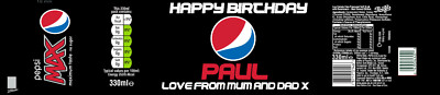 4 X PERSONALISED PEPSI MAX BOTTLE LABEL - PARTY / BIRTHDAY / WEDDING ...