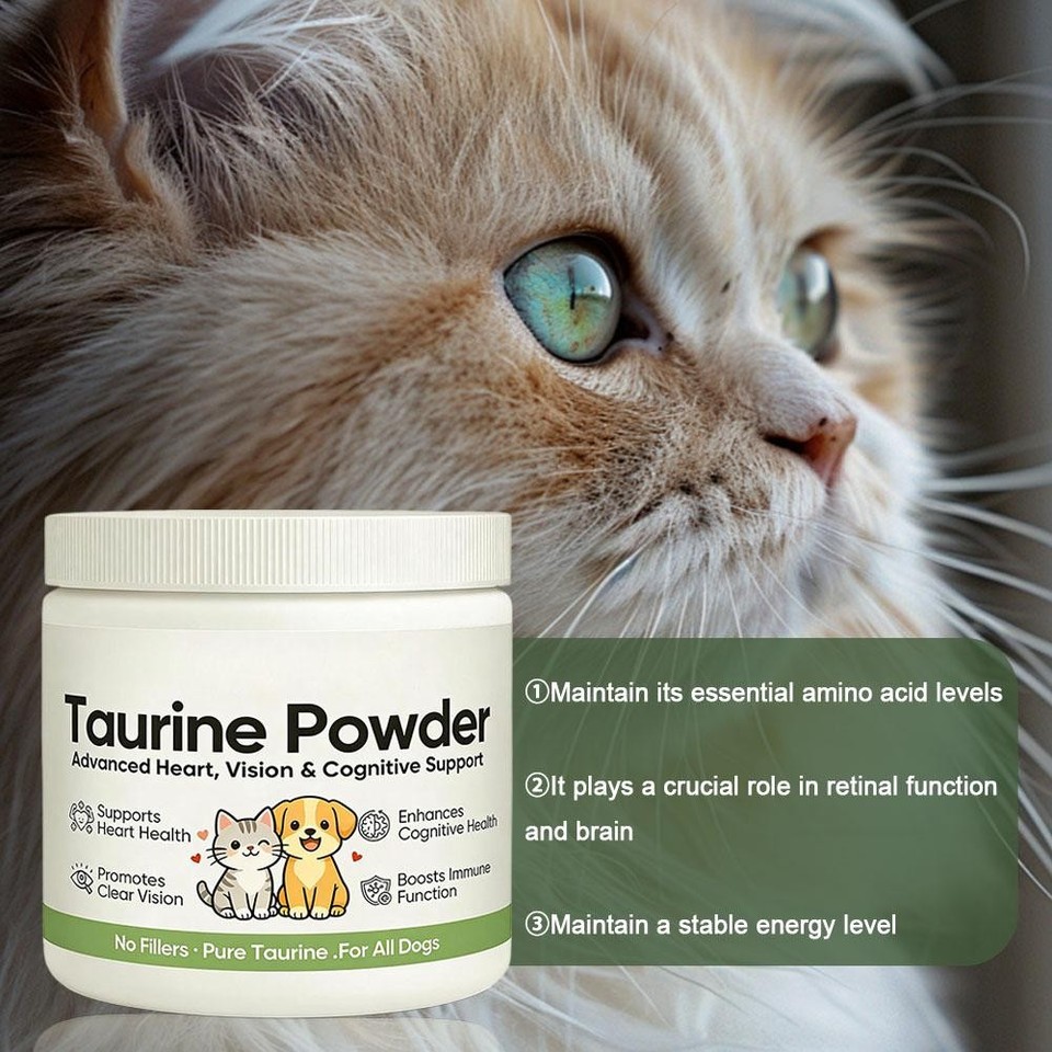 Taurine Powder Supplement Cat Health 30g Natural Energy Nutrition ...
