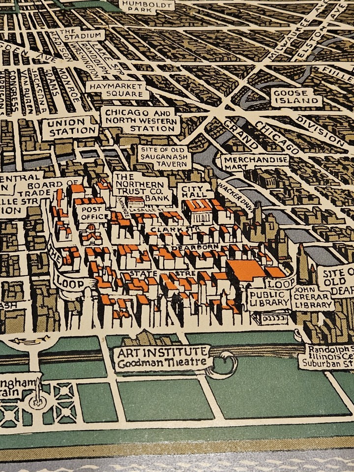 Map Of Chicago 1933 World's Fair ORIGINAL ANTIQUE POSTER - Seymour | eBay