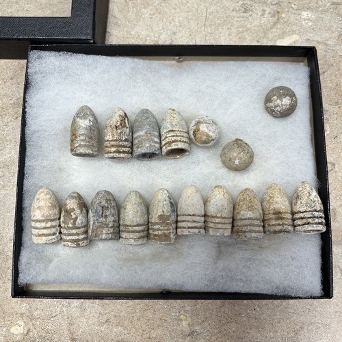 14 Excavated Civil War .58 Caliber 3-Ring Bullet Minie Balls And 3 ...