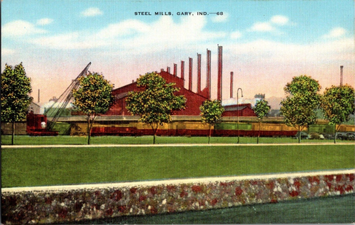 Postcard Steel Mills Gary Indiana Linen Unposted | eBay