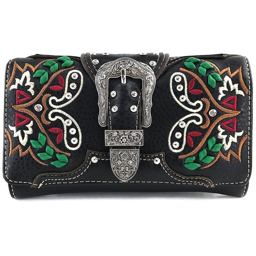 Justin West Western Concealed Carry Bohemian Buckle Floral Art Handbag ...
