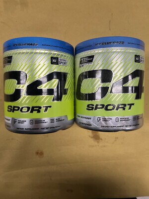 2 New C4 Sport Pre-Workout Icy Blue Razz Flavor - 8.6oz Each Exp. 06/26 ...