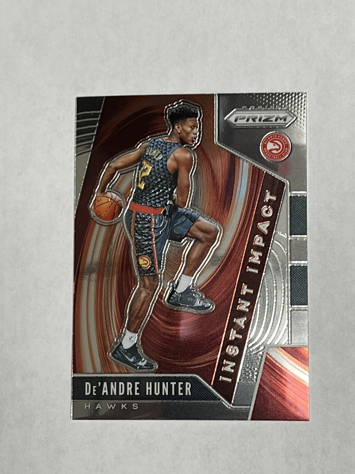 Deandre Hunter Panini Prizm Instant Impact rookie card #4 Atlanta Hawks ...
